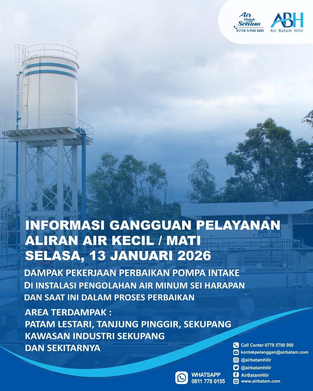 Perbaikan Pompa Intake IPAM Sei Harapan Masih Berlangsung – Durasi.co.id